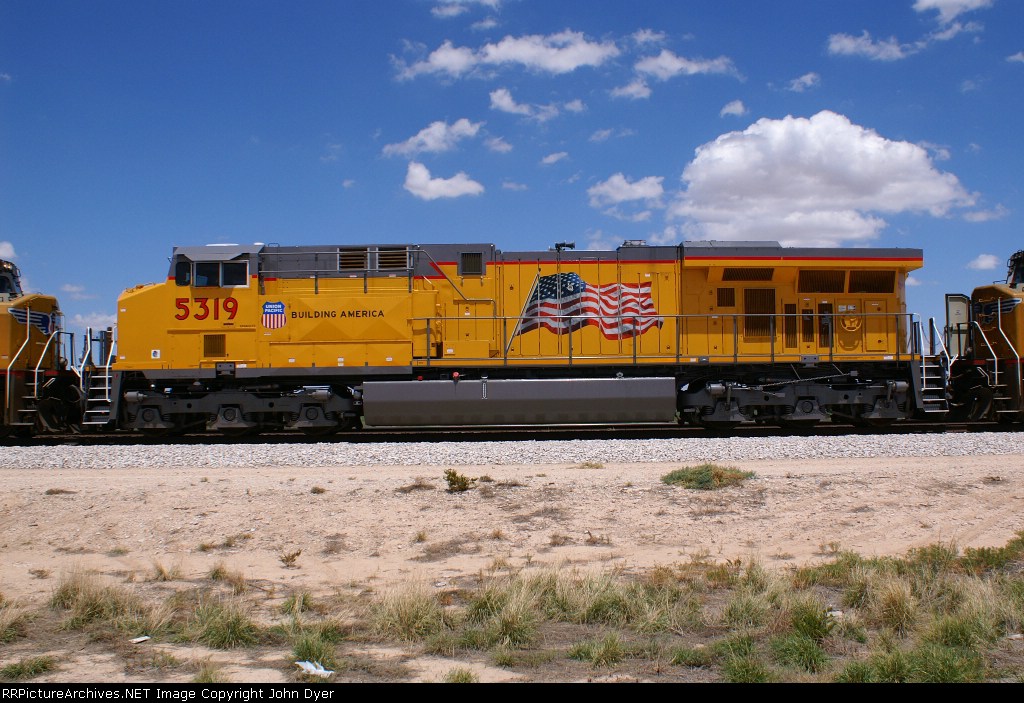 UP 5319 waves the flag